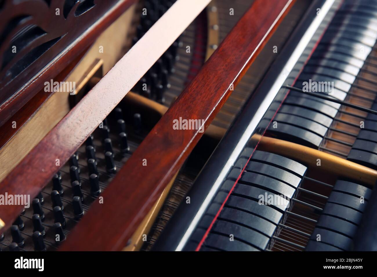 Mechanism of piano, closeup Stock Photo - Alamy