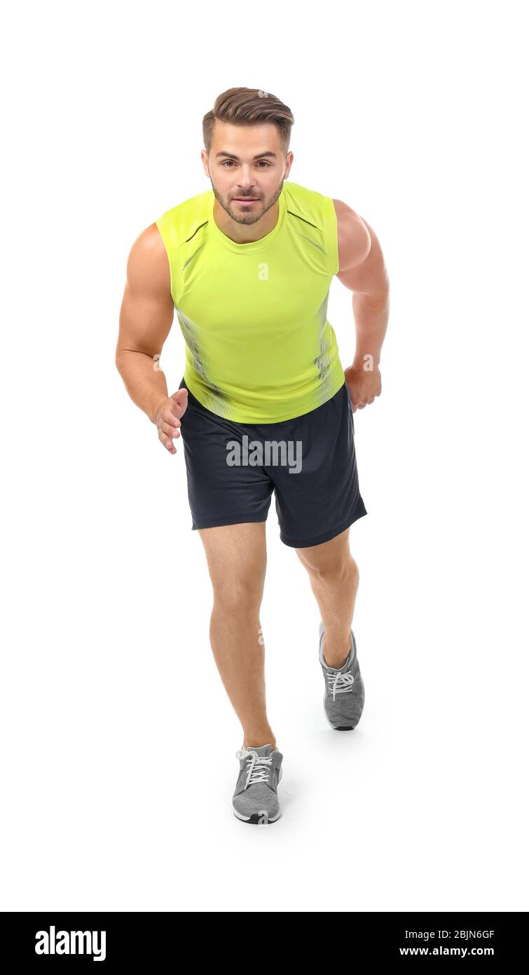 Fit young man running in Cut Out Stock Images & Pictures - Alamy