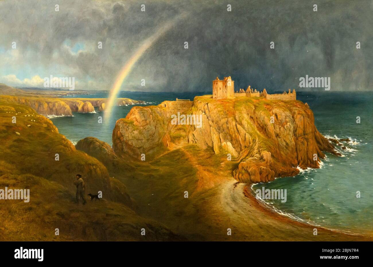 Dunnottar Castle, Waller Hugh Paton, 1867 Stock Photo - Alamy
