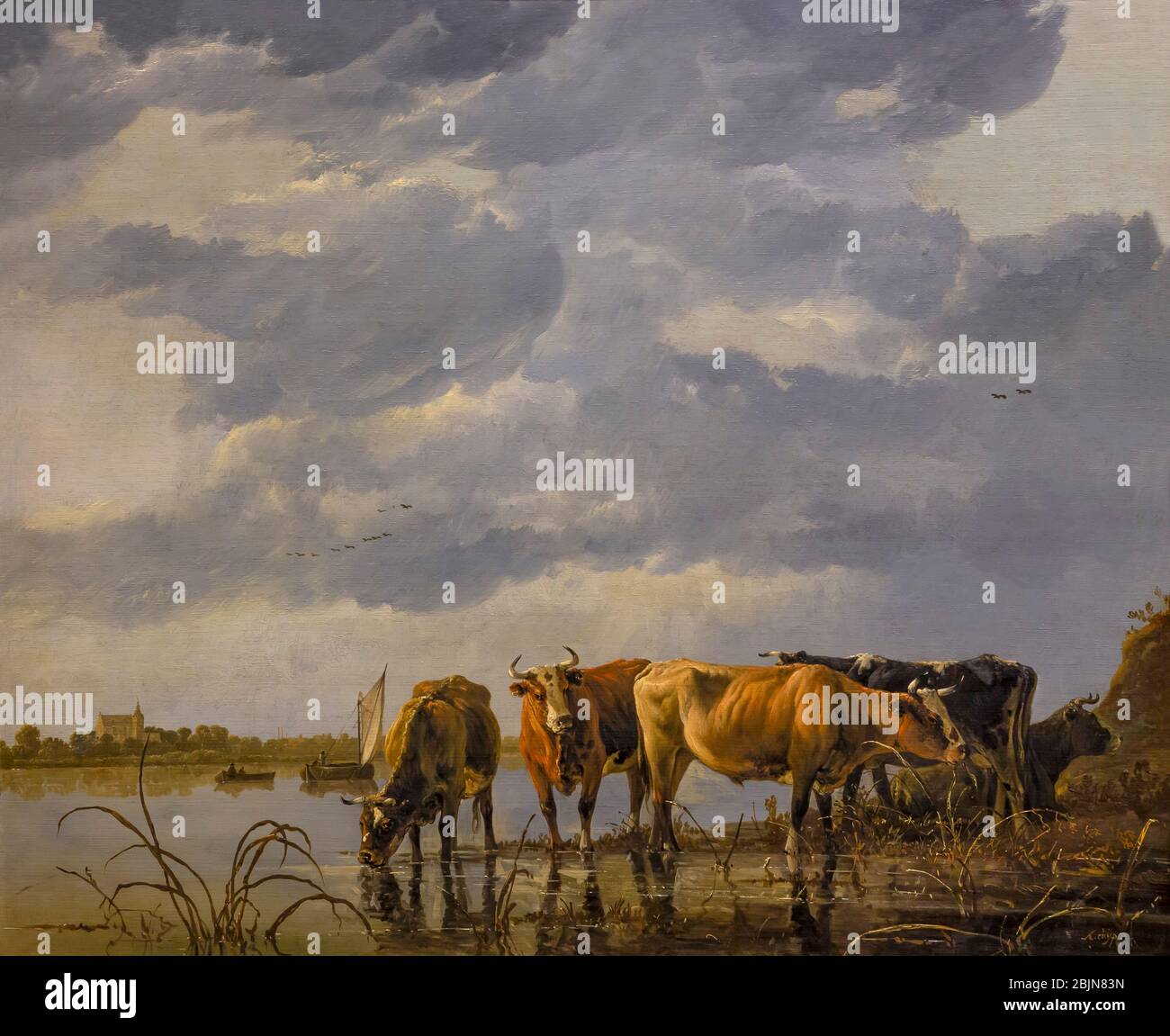 Aelbert cuyp landscape with cattle art hi-res stock photography and ...