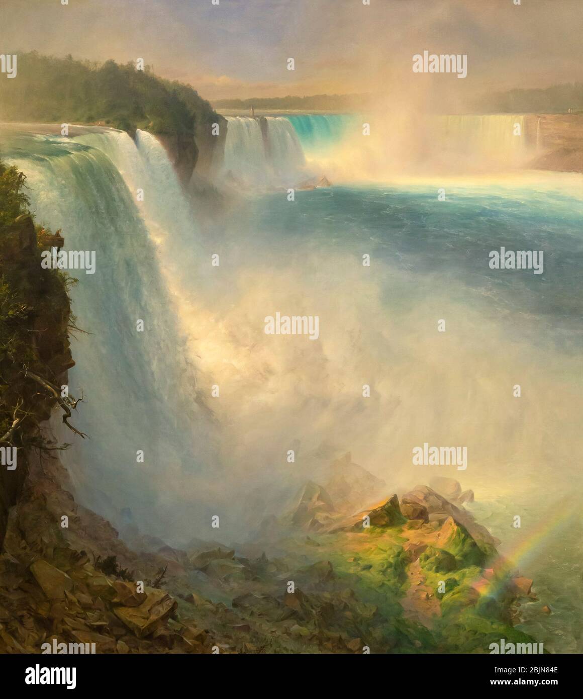 Art painting frederic edwin church niagara falls hi-res stock ...