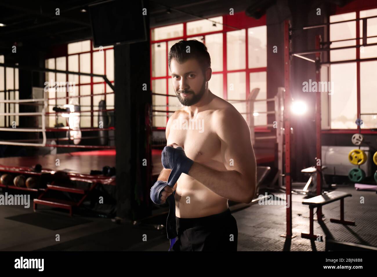 Strong male boxer applying hi-res stock photography and images - Alamy