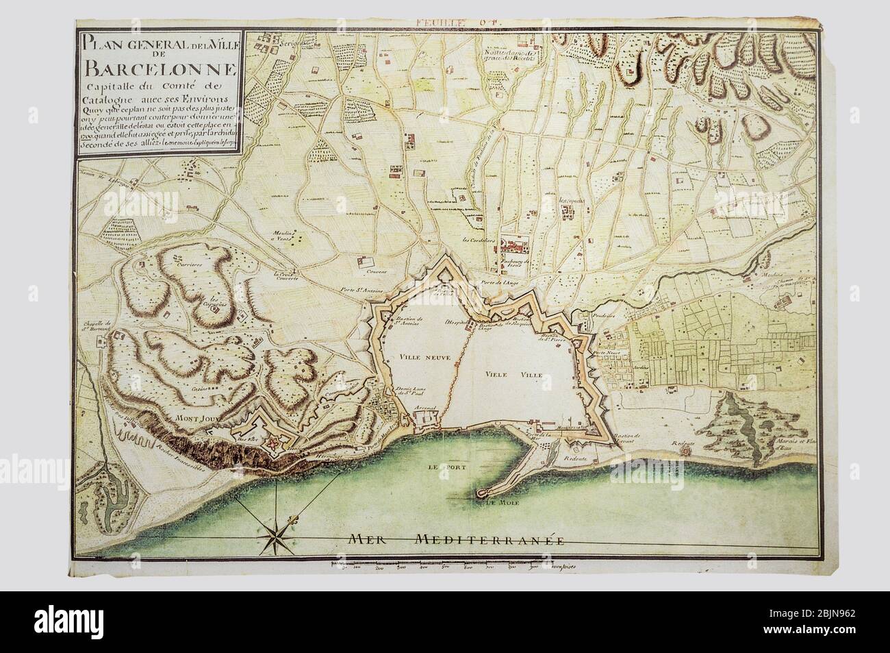 Vintage Map Of Barcelona High Resolution Stock Photography and Images ...