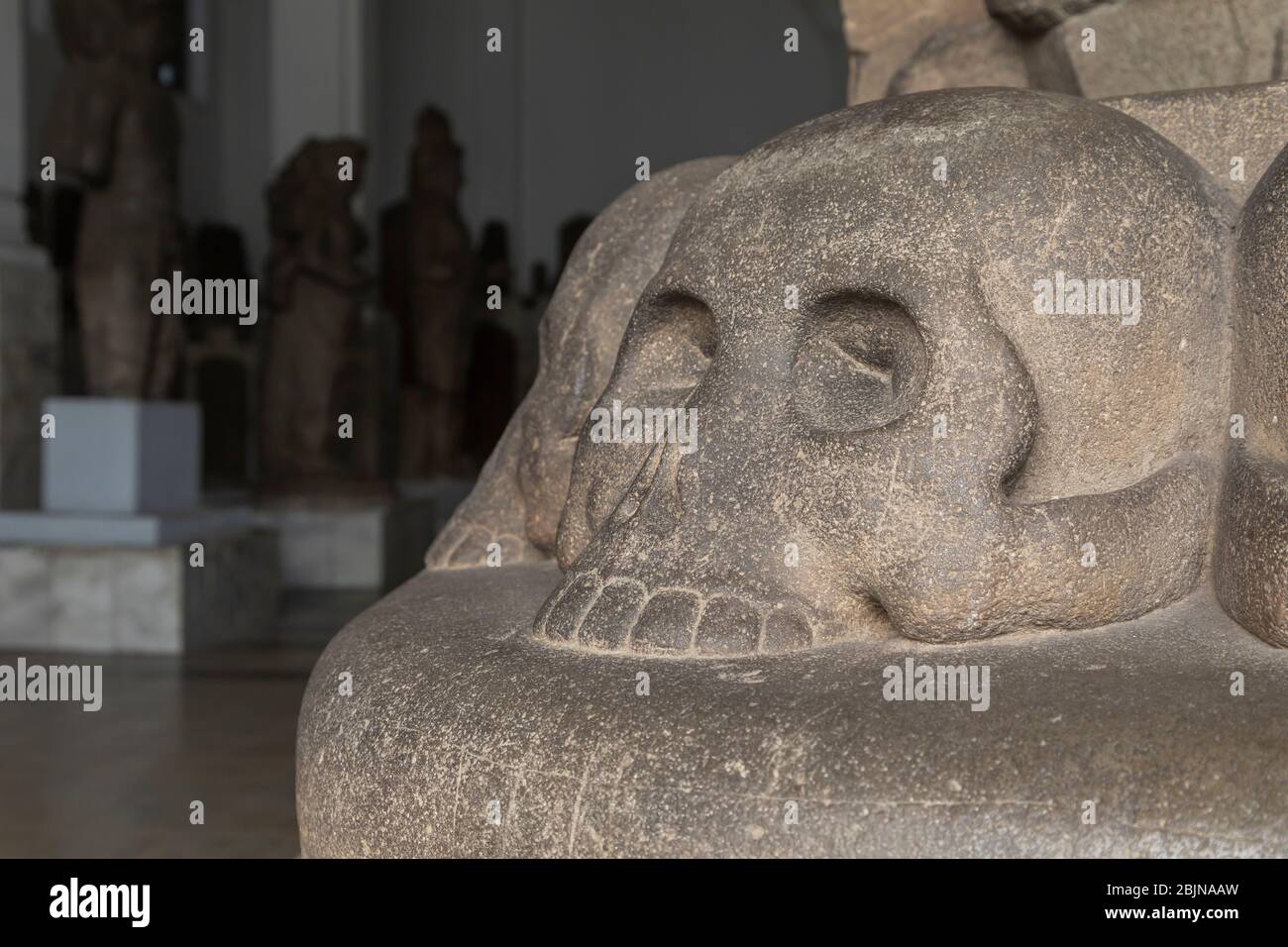 Jakarta, Indonesia - July 14, 2019: Skull detail of Bhairawa Buddha ...
