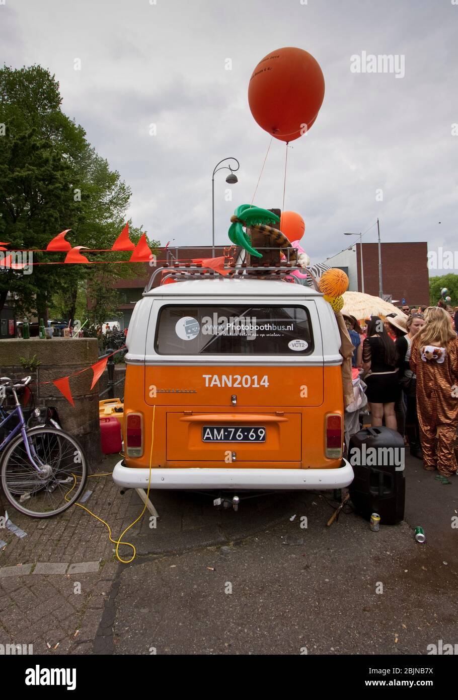 Volkswagen vintage orange bus converted into photo bus by photobooth.nl ...