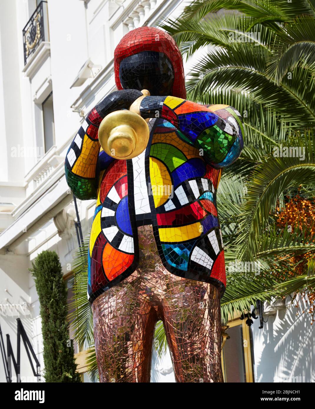 Statue of Miles Davis by Niki de Saint Phalle in front of the Negresco ...