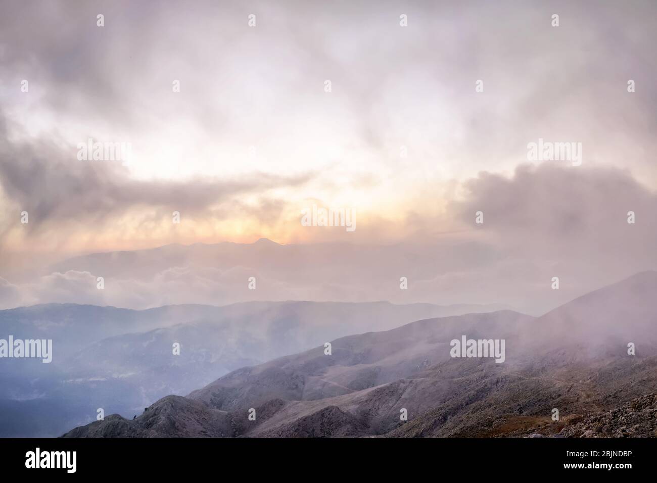 Beautiful sunrise over mountain ridge Stock Photo - Alamy
