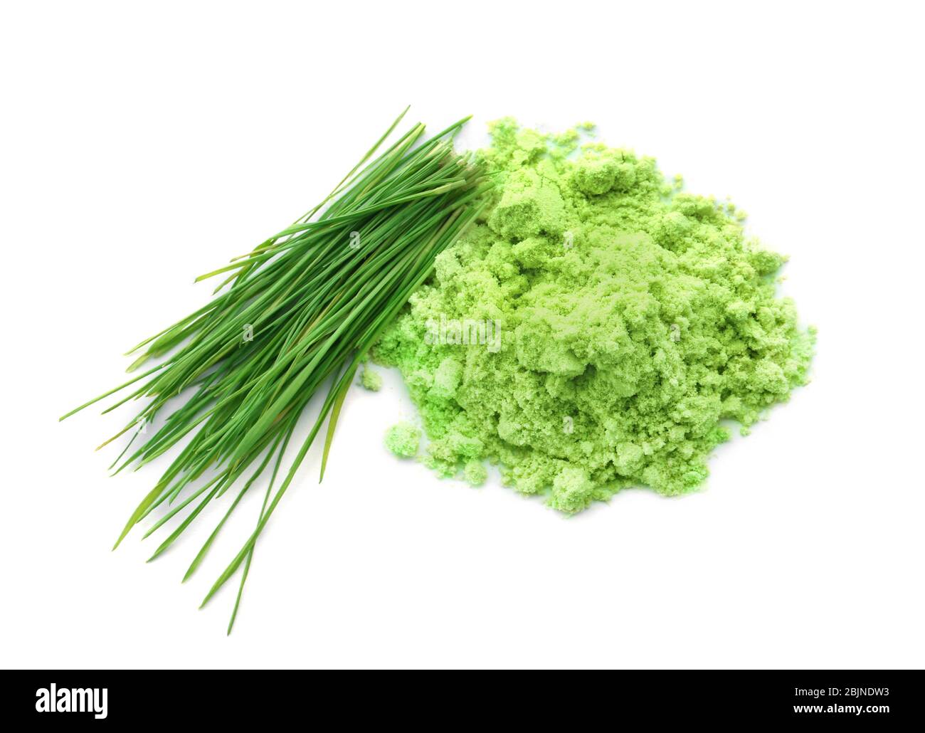 Barley grass powder on Cut Out Stock Images & Pictures - Alamy