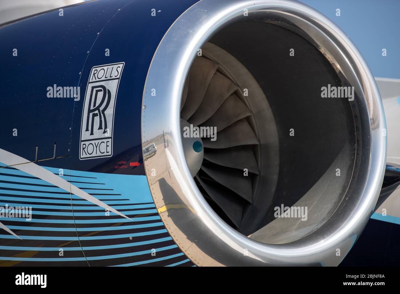 Nuremberg, Germany. 08th Apr, 2020. A Rolls Royce aircraft engine can ...