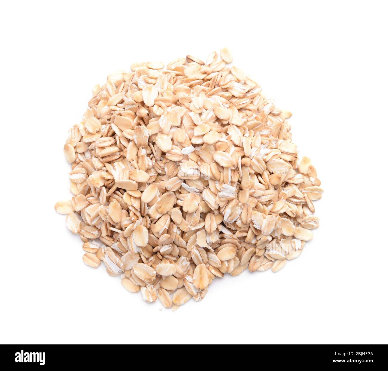 Pile of oatmeal flakes on white background Stock Photo - Alamy