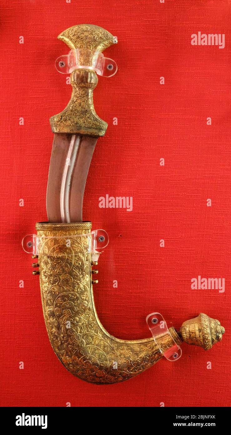 Jaipur, Rajasthan / India - September 29, 2019: Arabian dagger with ...