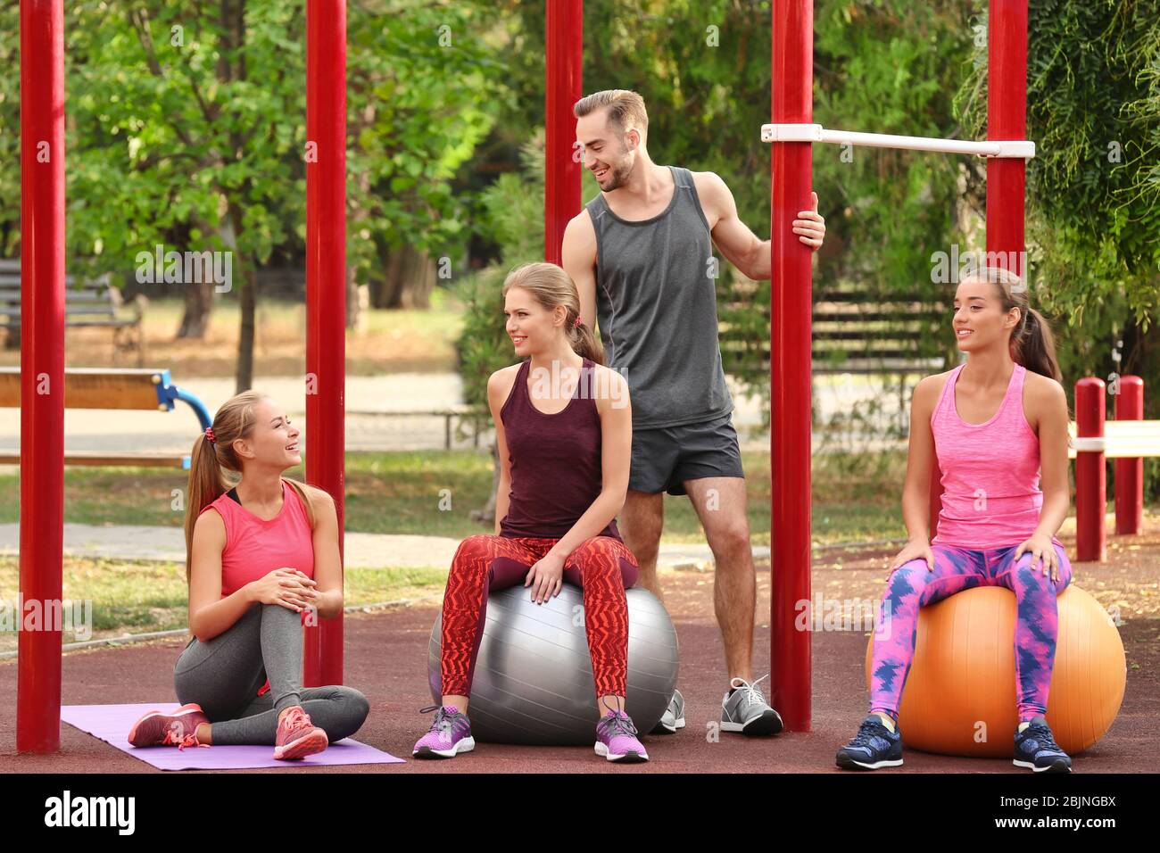 Women exercising personal trainer hi-res stock photography and images ...