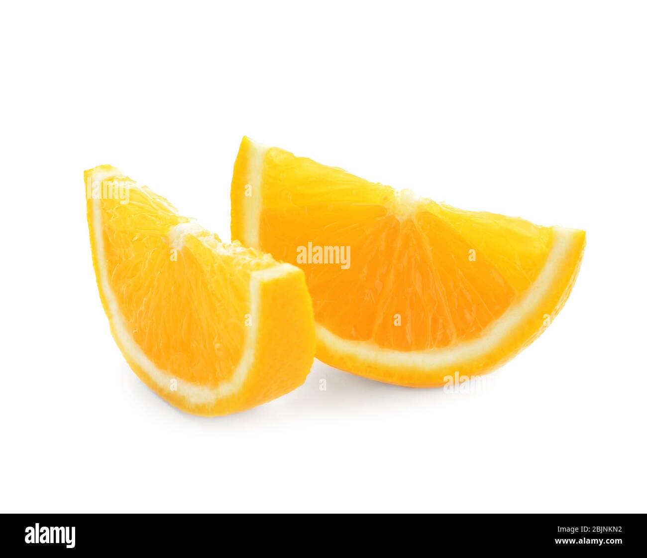 Yummy fresh orange slices on white background Stock Photo - Alamy