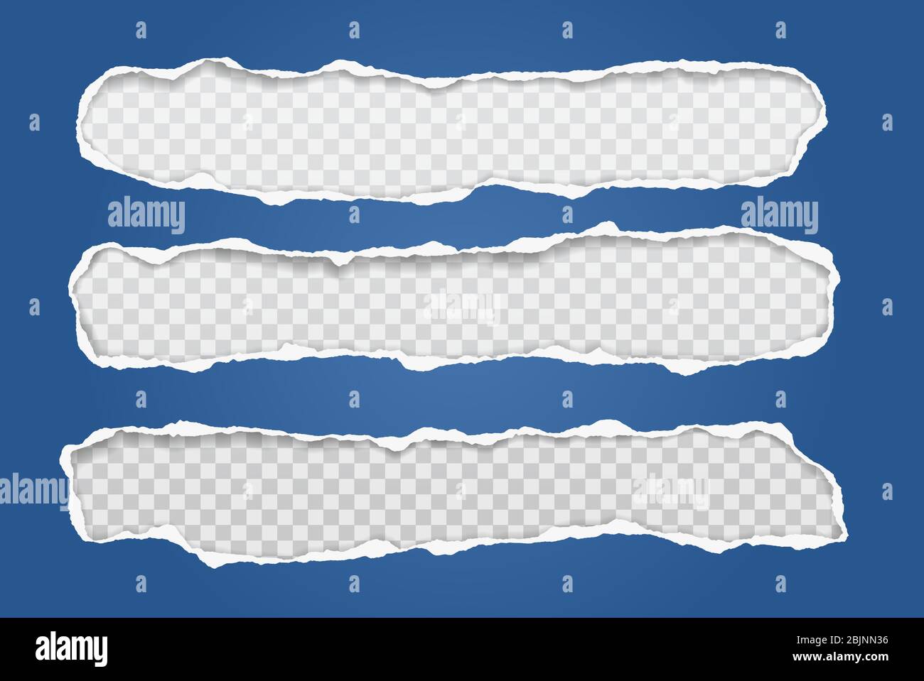 Torn of blue and horizontal paper holes with soft shadow, frames for ...