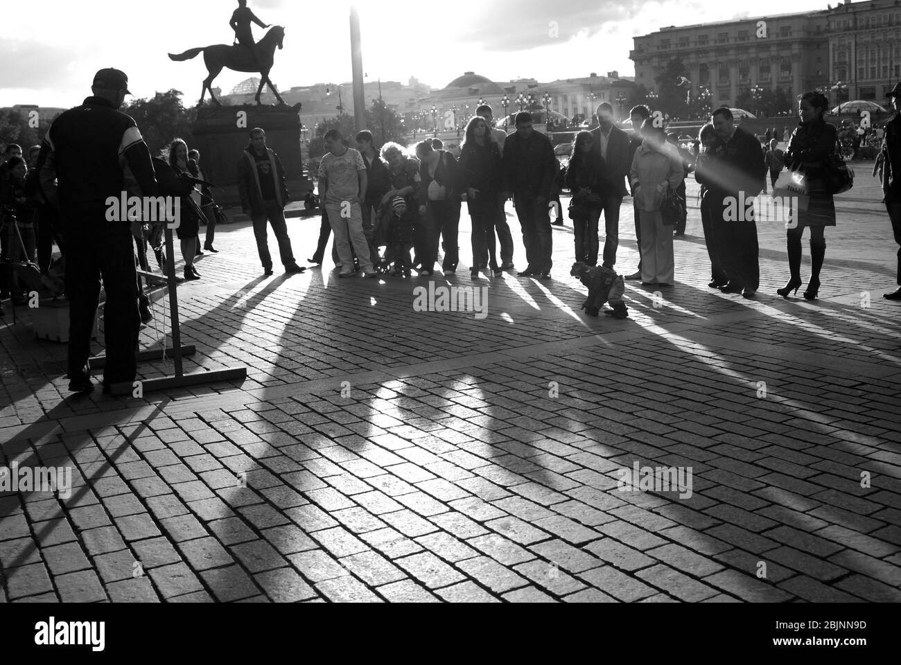 Performing monkey and crowd, Red Square, Moscow Stock Photo - Alamy