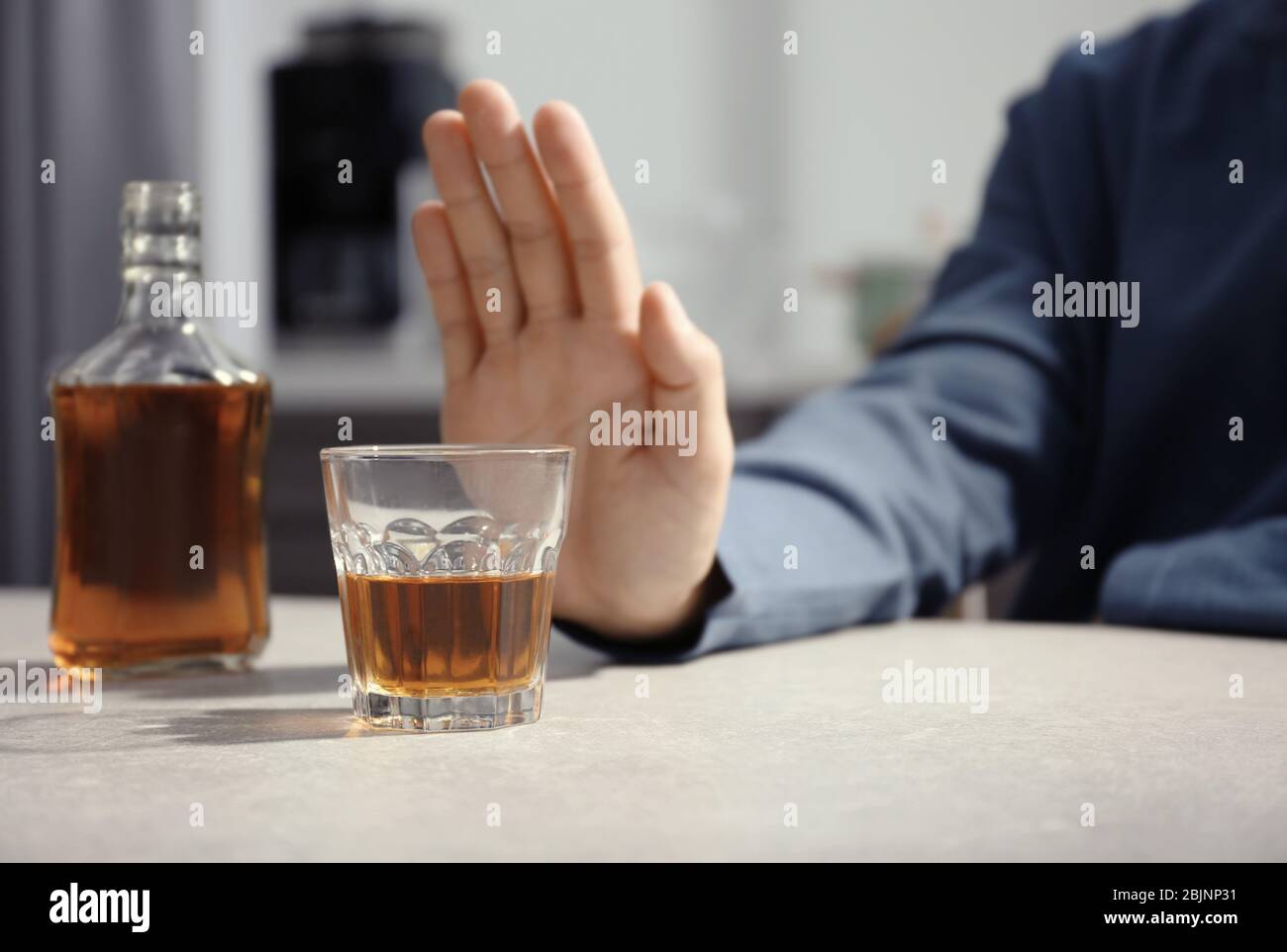 Man refusing alcohol hi-res stock photography and images - Alamy