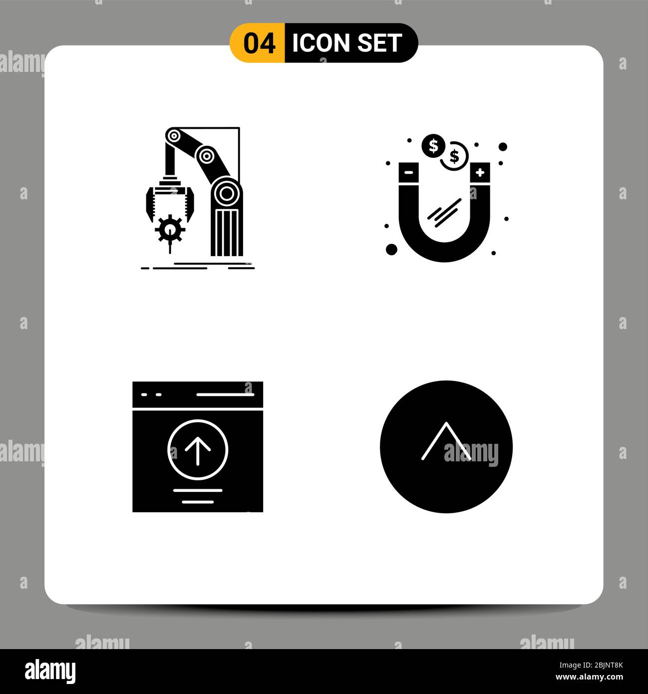 Universal Icon Symbols Group of 4 Modern Solid Glyphs of automation ...