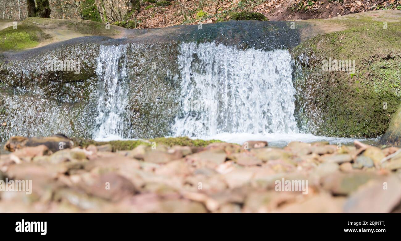 Little waterfall and dried out riverbed Stock Photo - Alamy