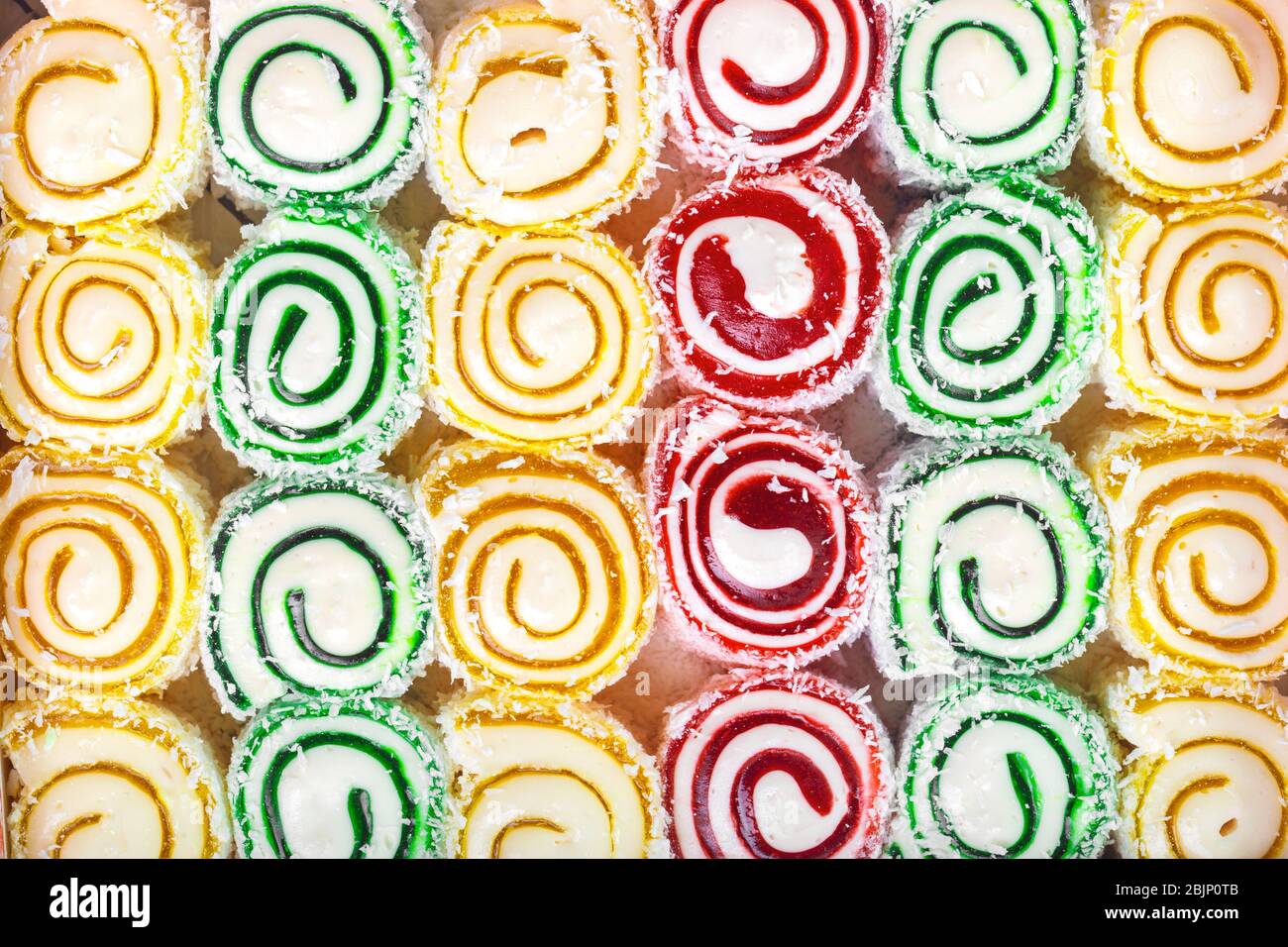 Assorted traditional turkish delight. Macro photo. Close up Stock Photo ...