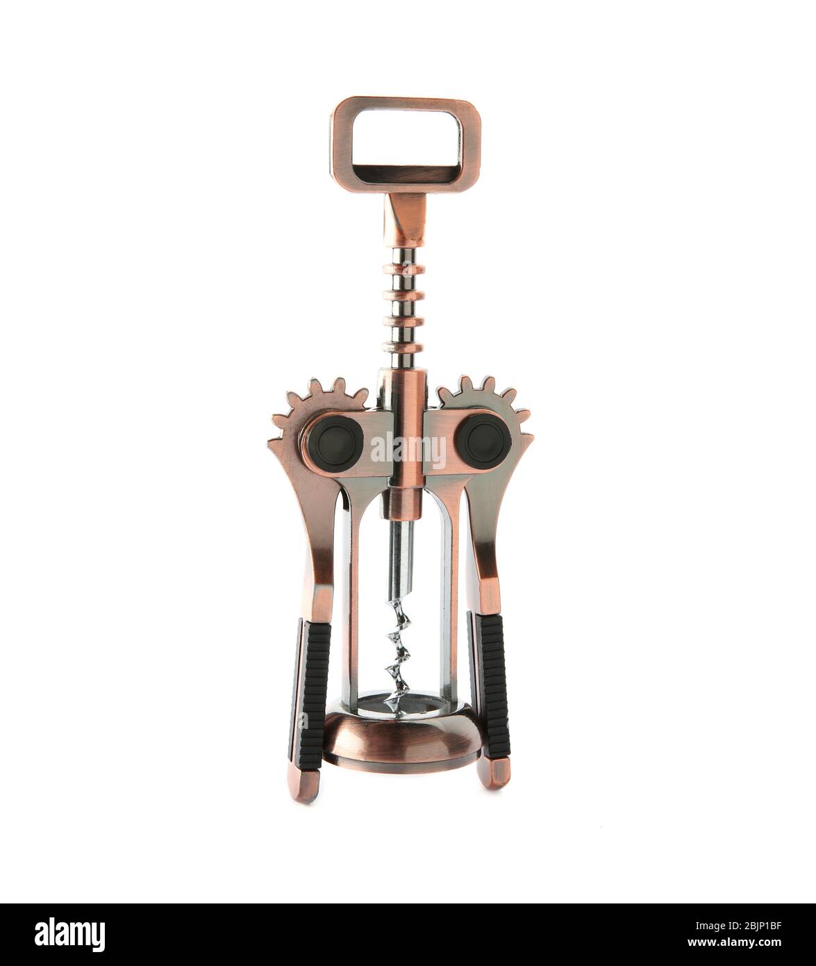 Metal corkscrew on white background Stock Photo - Alamy