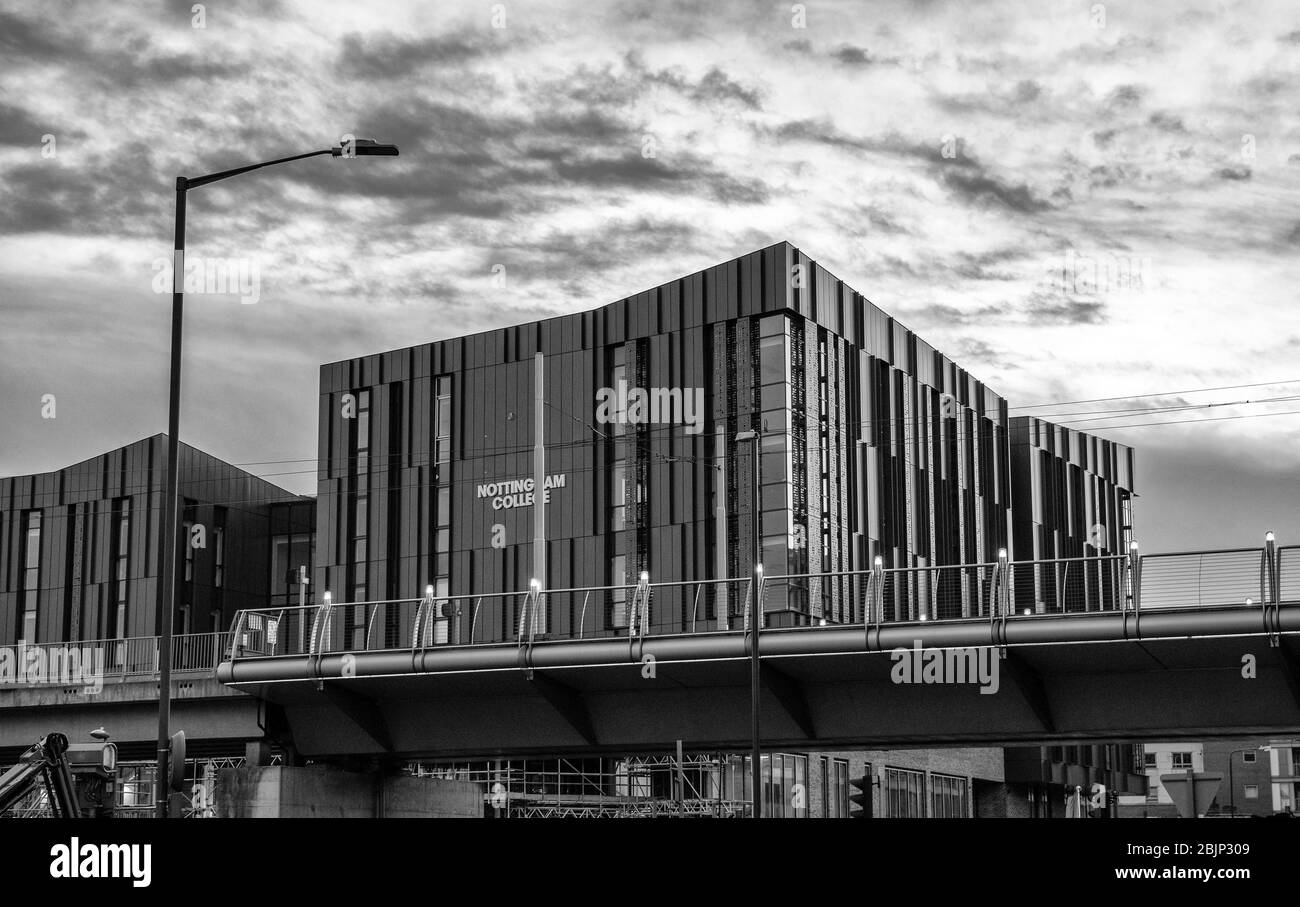 Early morning at the Nottingham College Hub, Nottingham City South side ...