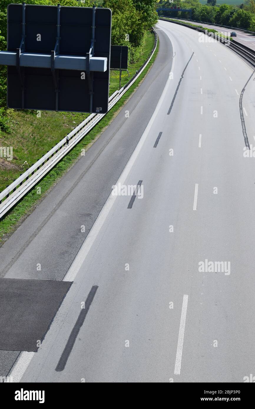 the Autobahn, empty and damaged as rarely seen Stock Photo - Alamy