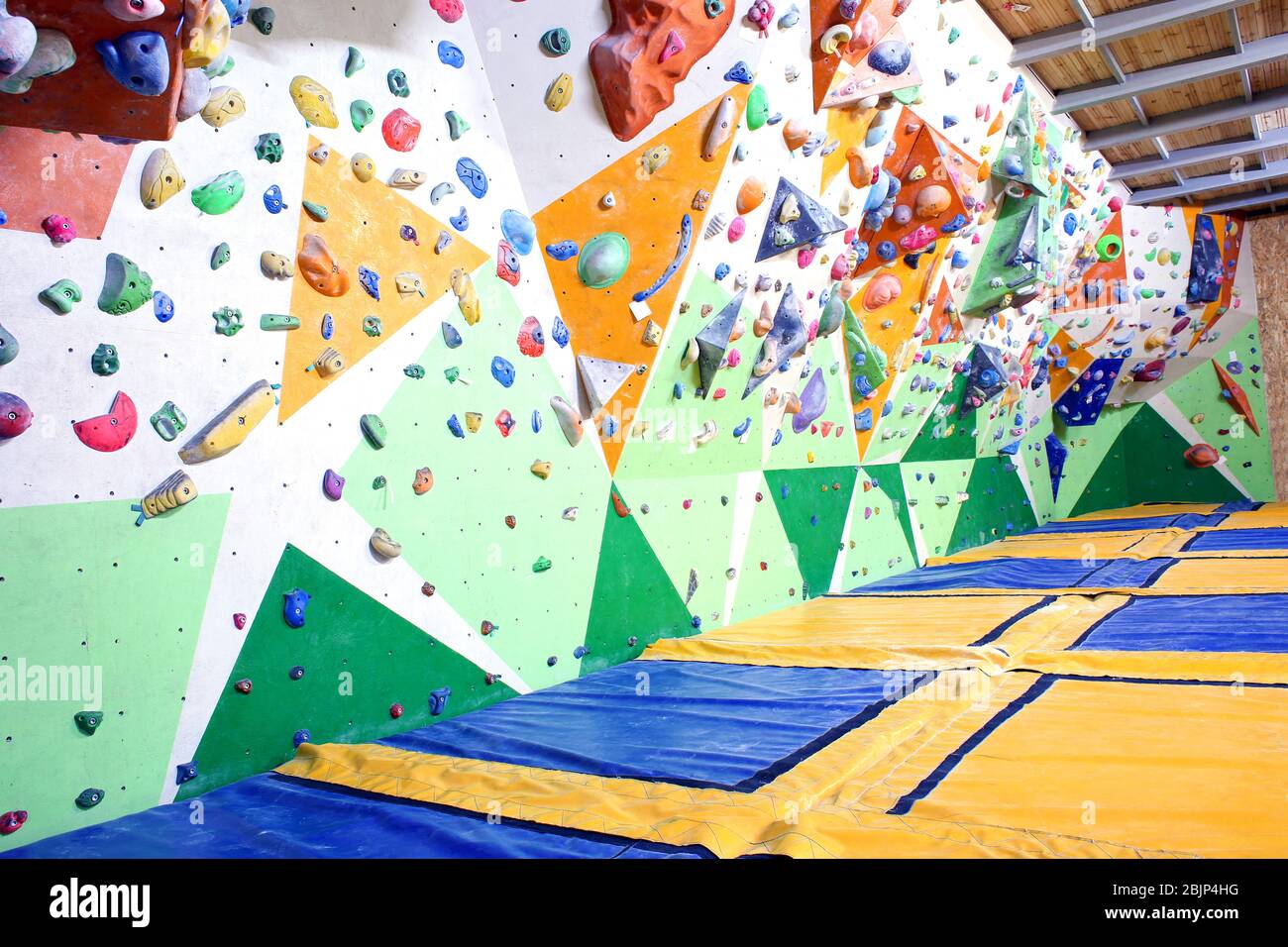 Interior of modern climbing gym Stock Photo - Alamy