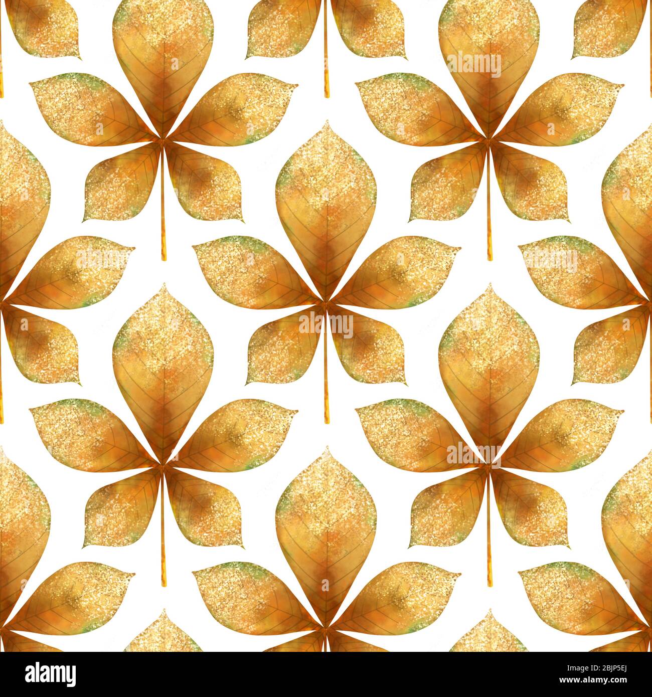 Yellow chestnut leaves seamless pattern Stock Photo - Alamy