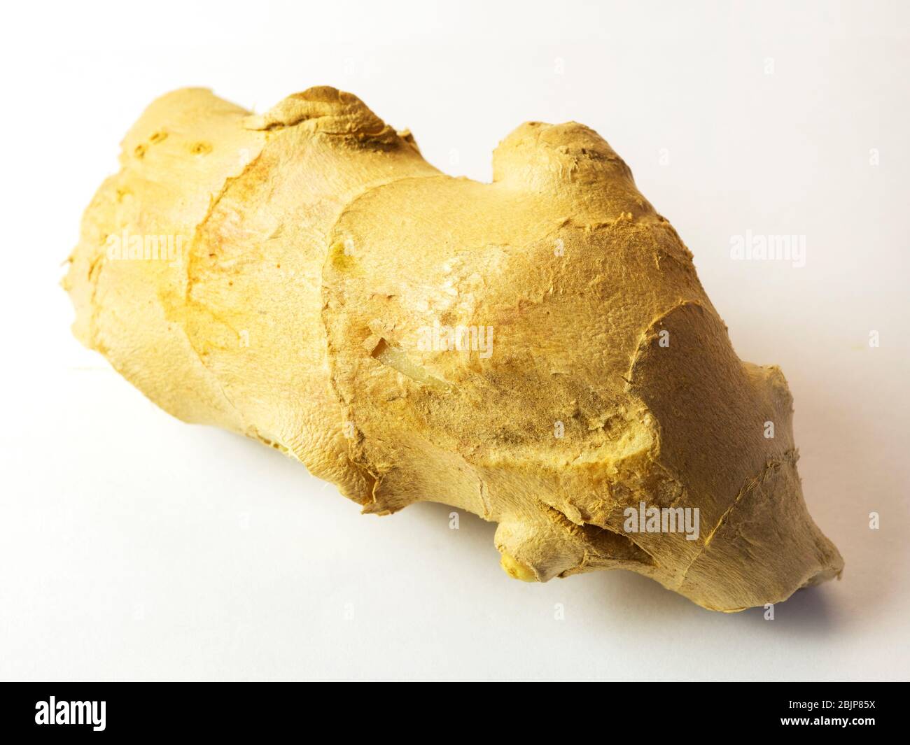 A single thumb of ginger on a white background Stock Photo - Alamy