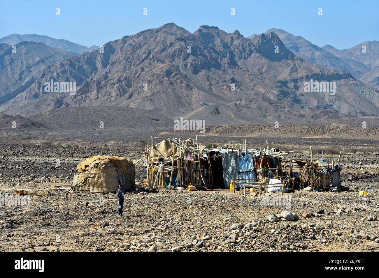 Traditional shelter of Afar nomads, Danakil Depression, Afar Province ...