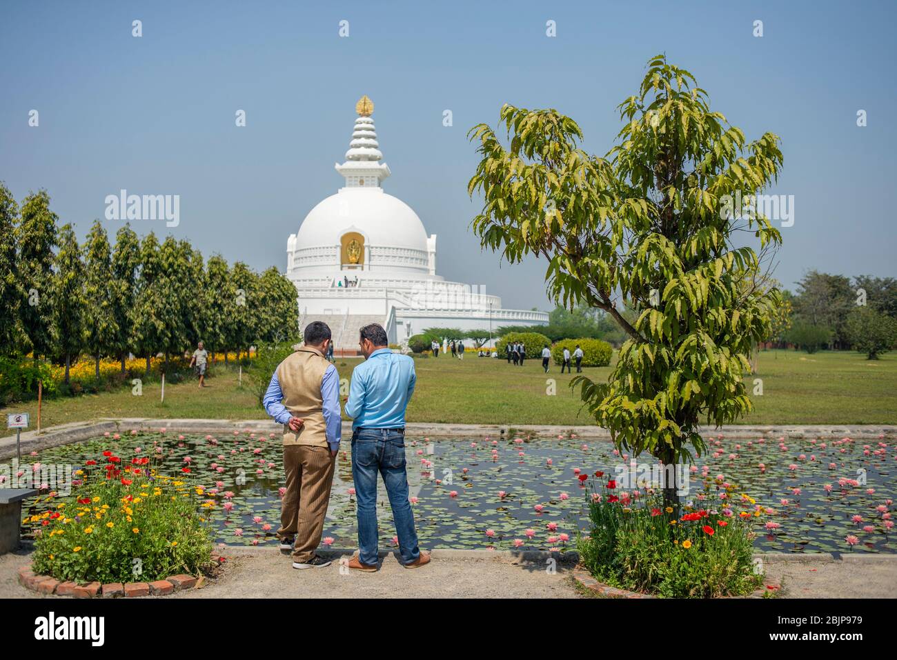 The World Peace Pagoda on the territory of the Monastic Zone, Lumbini ...