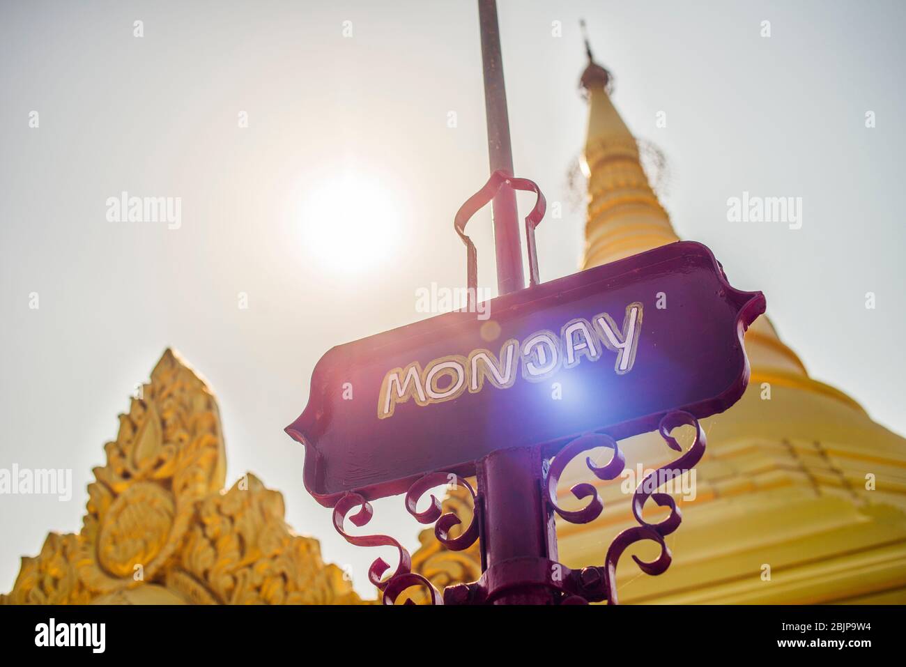 Myanmar Golden Temple on the territory of the Monastic Zone, Lumbini ...