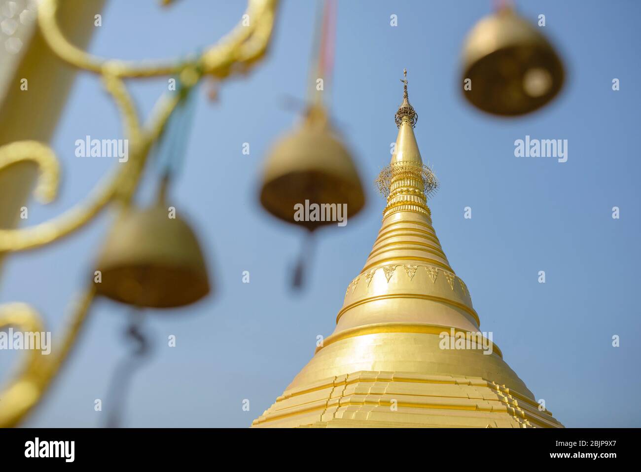 Myanmar Golden Temple on the territory of the Monastic Zone, Lumbini ...