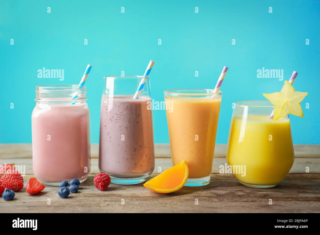 Raspberry orange milkshakes in hi-res stock photography and images - Alamy