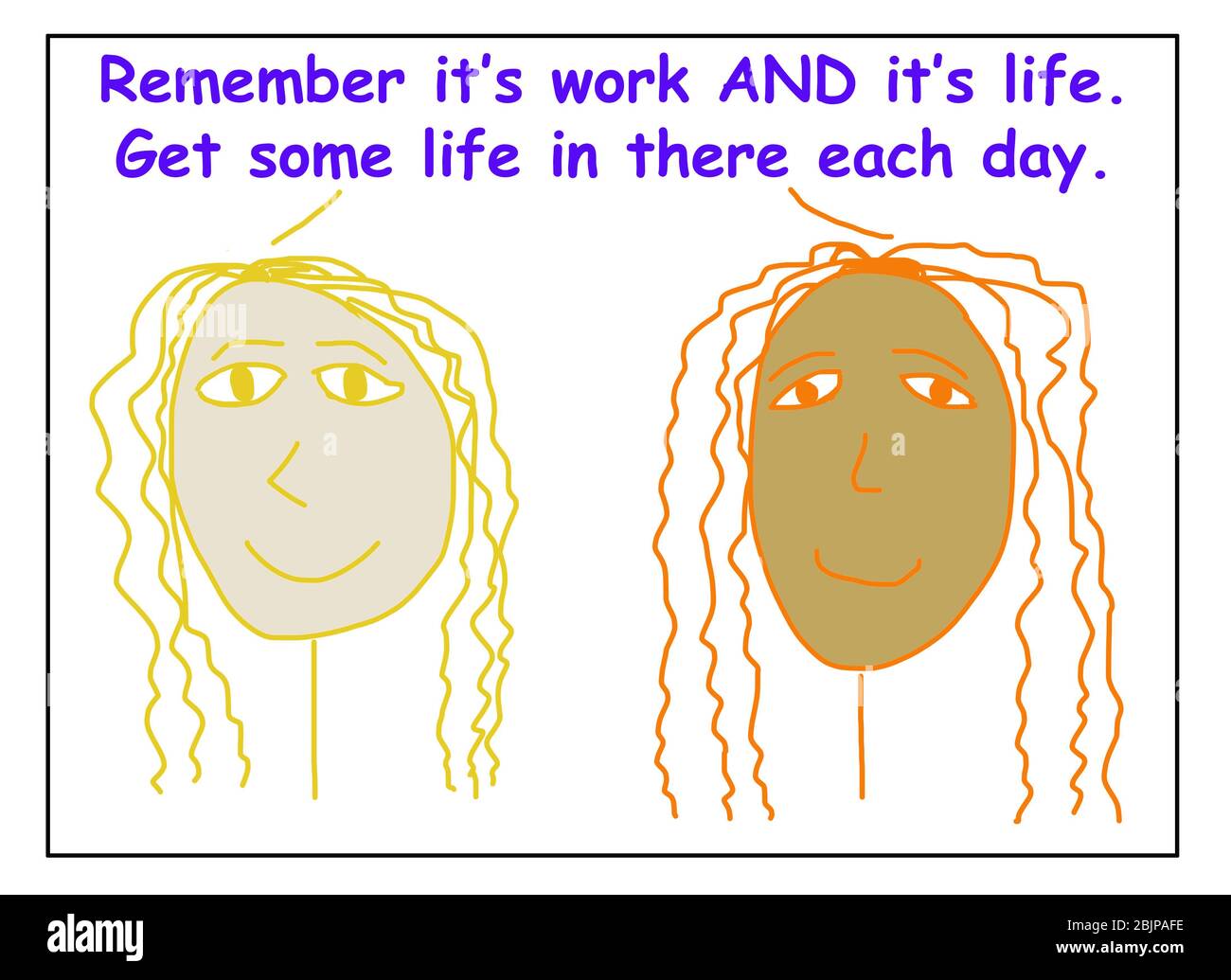 Work life balance cartoon hi-res stock photography and images - Alamy