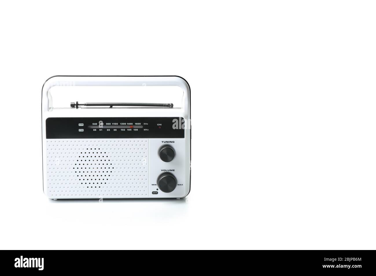 Modern radio on white background Stock Photo - Alamy