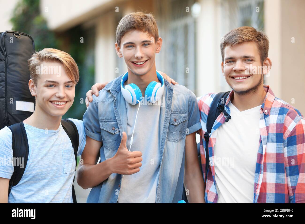 Cool teenager boys outdoors Stock Photo - Alamy