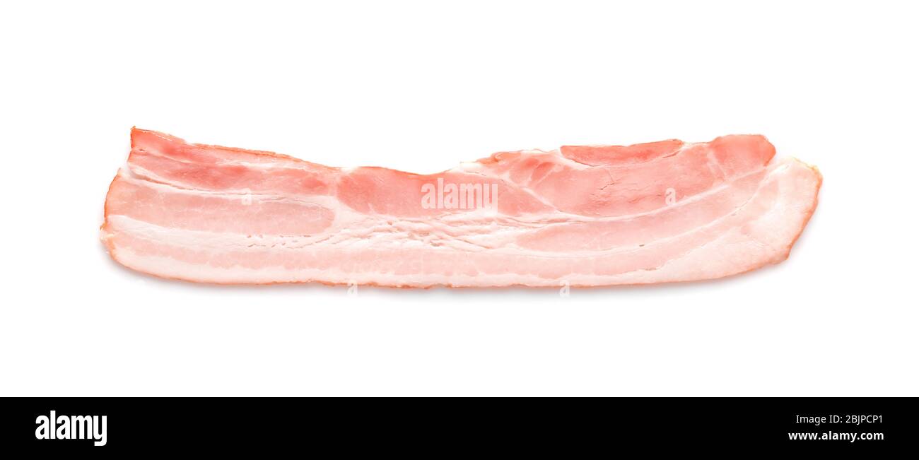 Rasher of bacon on white background Stock Photo - Alamy