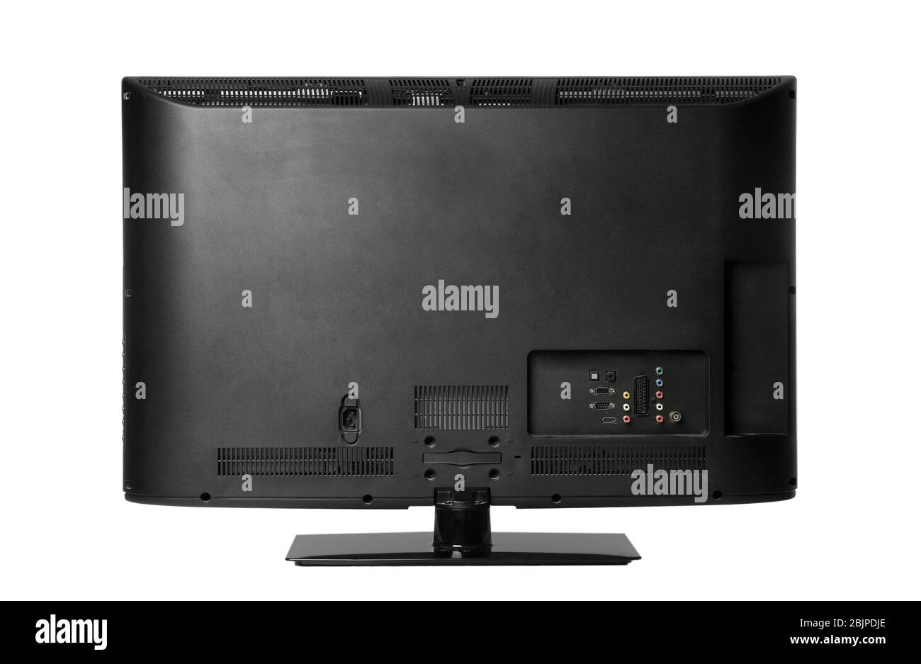 Back view of modern TV set, isolated on white Stock Photo - Alamy