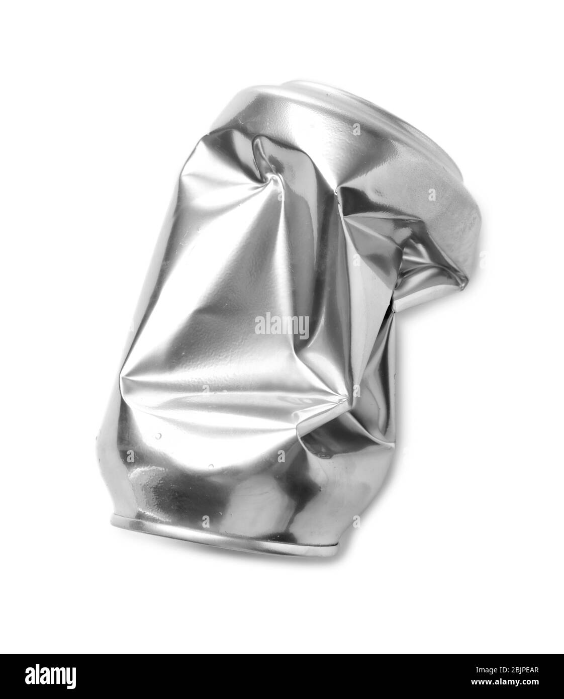 Crumpled empty can on white background Stock Photo - Alamy