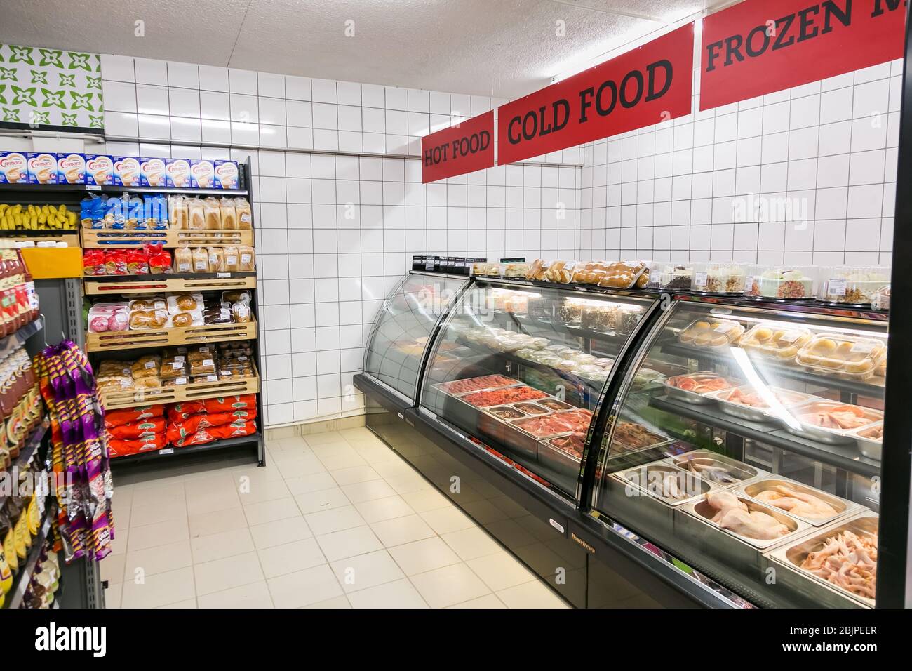 Soweto, South Africa - December 1, 2016: Fully stocked butchery and ...