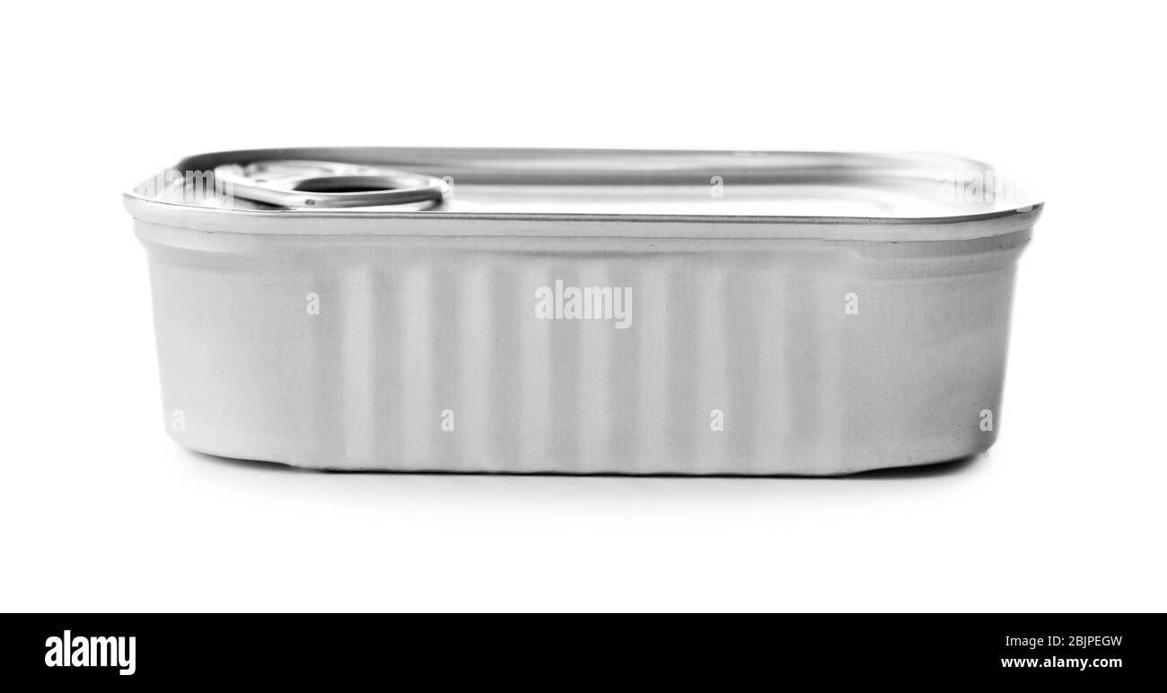 Closed tin can meat Black and White Stock Photos & Images - Alamy
