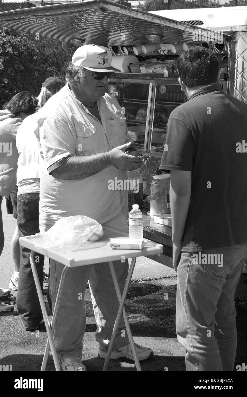 Food street in centre Black and White Stock Photos & Images - Alamy