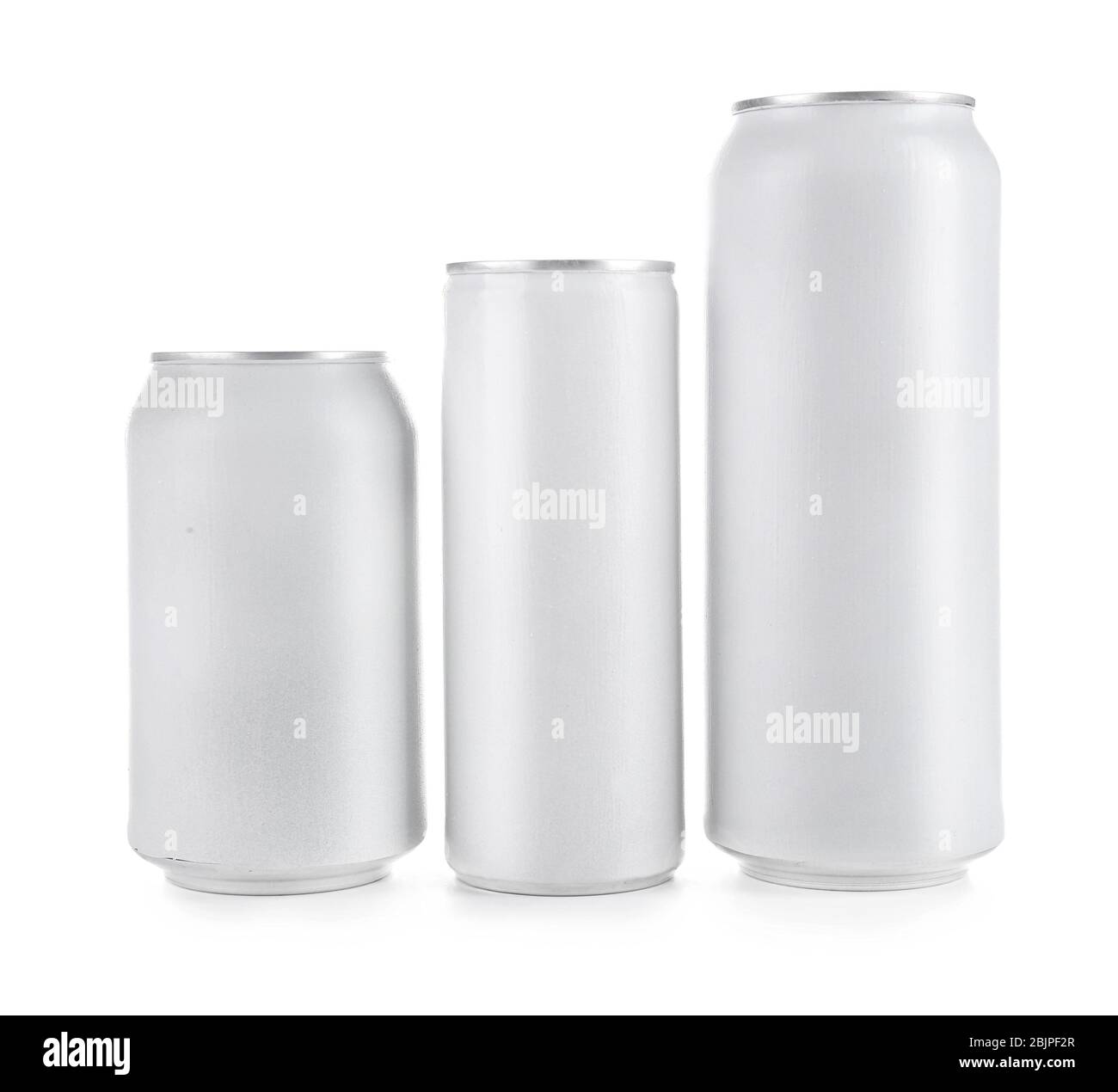 Three tin cans, isolated on white Stock Photo - Alamy