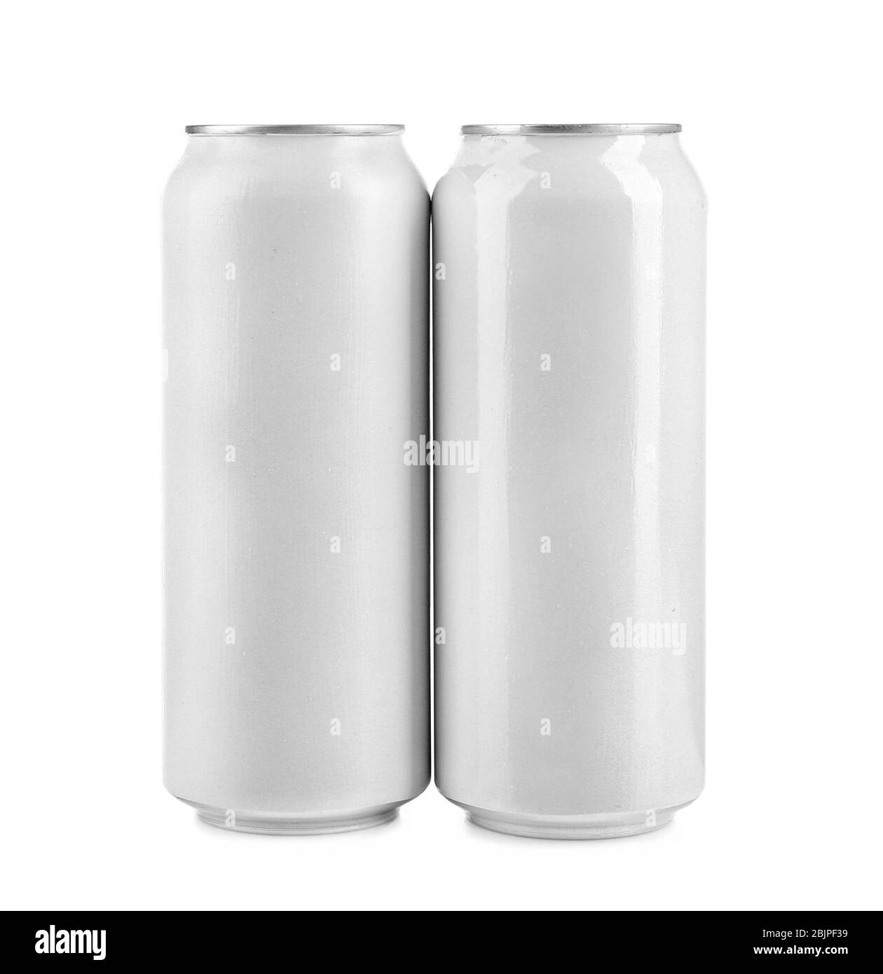Two tin cans, isolated on white Stock Photo - Alamy