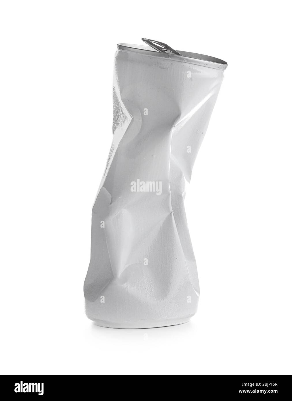 Crumpled empty can, isolated on white Stock Photo - Alamy