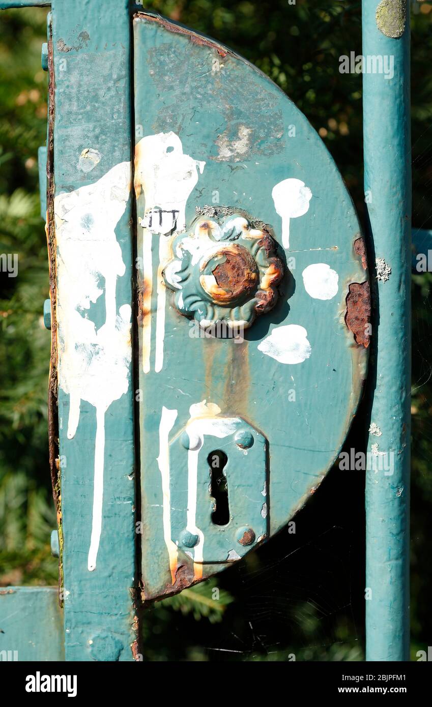 Decorated old metal door lock, Germany, Europe Stock Photo - Alamy