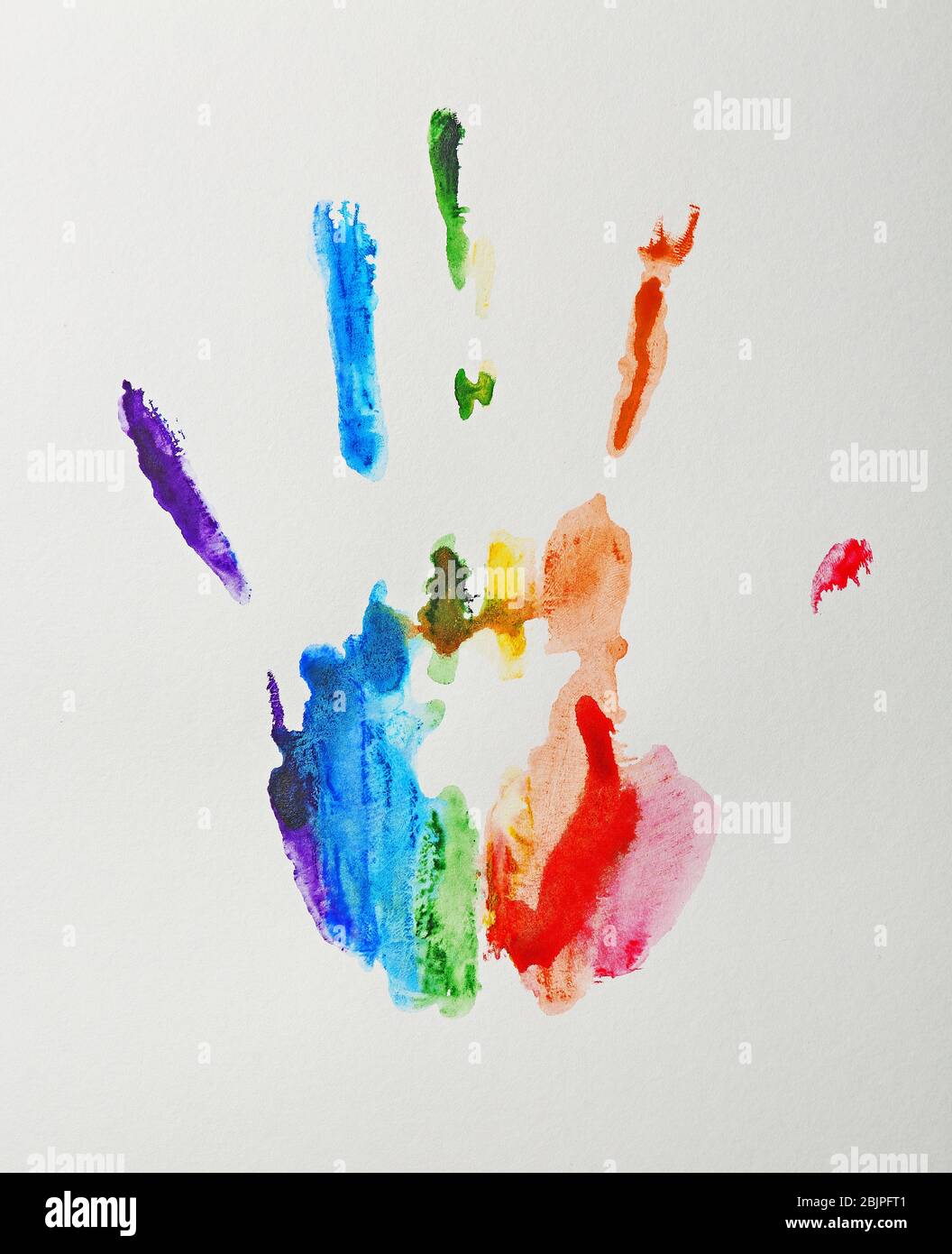 Rainbow handprint, isolated on white Stock Photo - Alamy