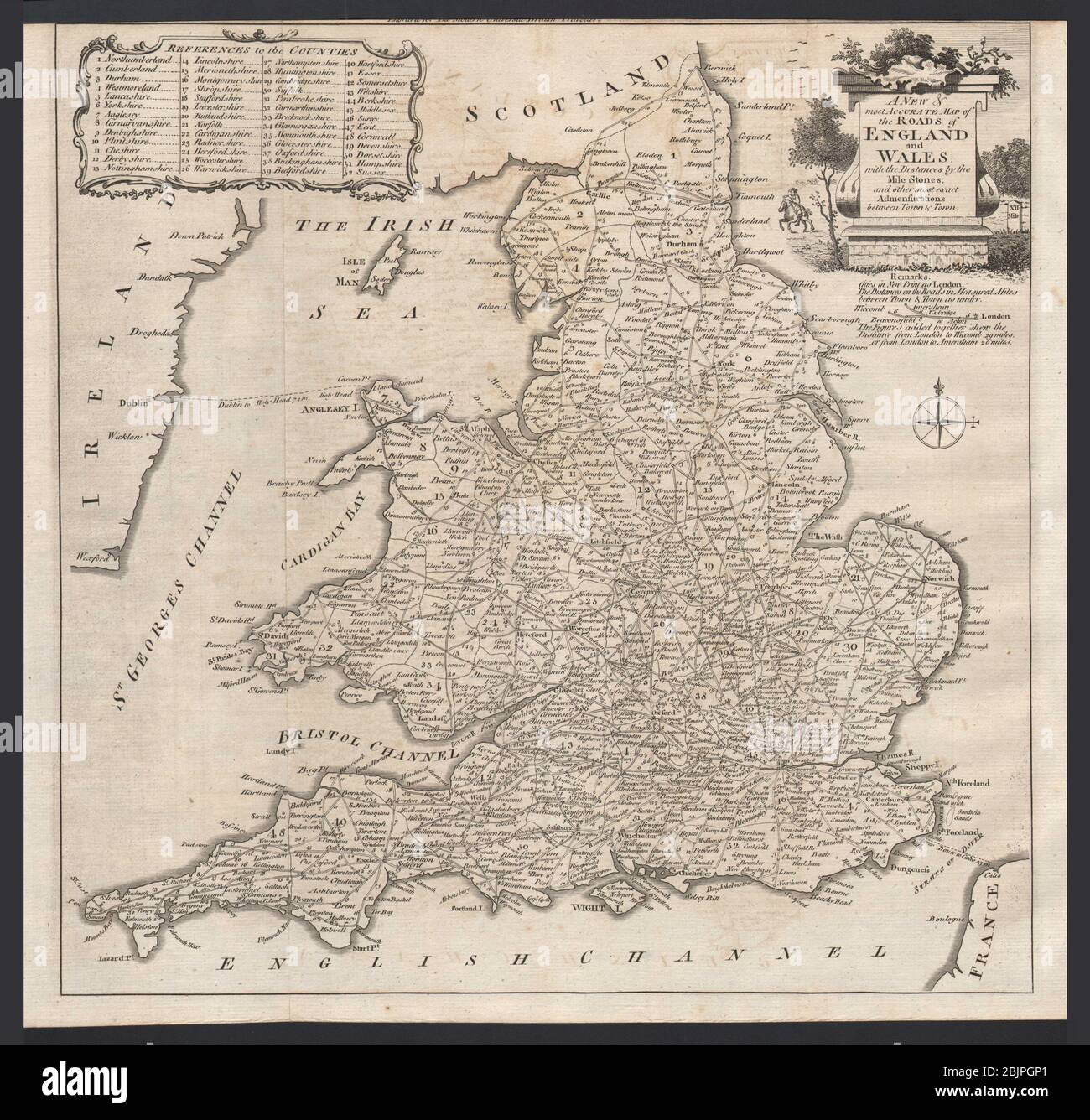 A new & most accurate map of the Roads of England and Wales. BURLINGTON ...