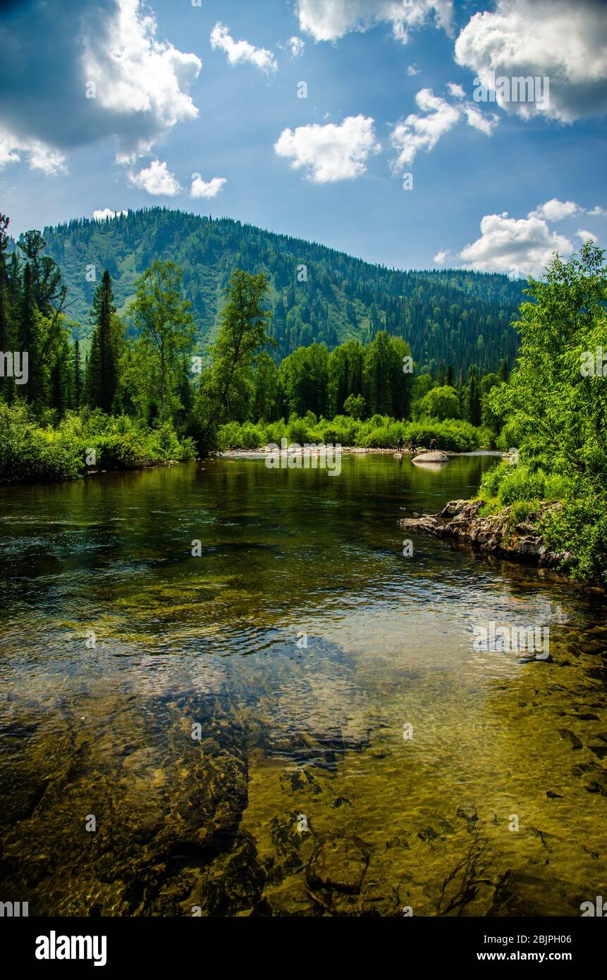warm Sunny summer day. pure mountain river Stock Photo - Alamy